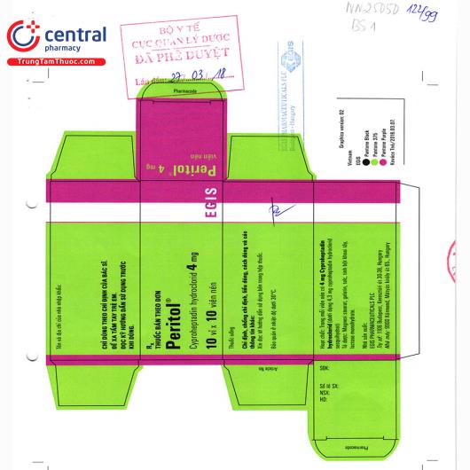 [CHÍNH HÃNG] Thuốc Peritol 4mg hộp 100 viên trị viêm da, dị ứng tốt