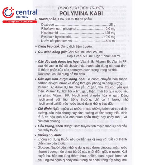 [CHÍNH HÃNG] Thuốc Polymina Kabi 500ml điều trị ngừa suy dinh dưỡng
