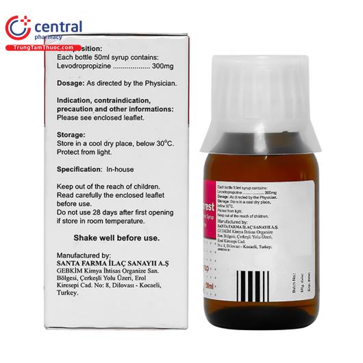 [CHÍNH HÃNG] Thuốc Pulmorest 50ml Santa giúp giảm ho hiệu quả