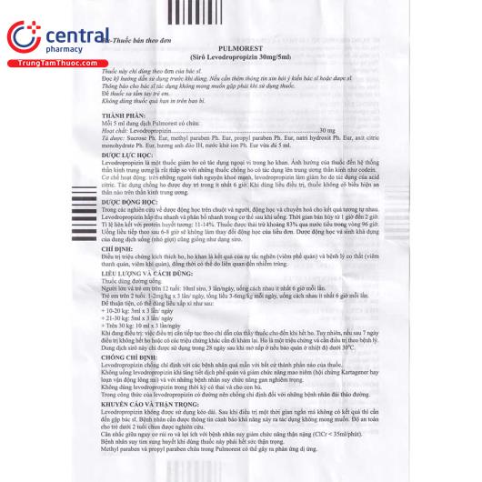 [CHÍNH HÃNG] Thuốc Pulmorest 50ml Santa giúp giảm ho hiệu quả