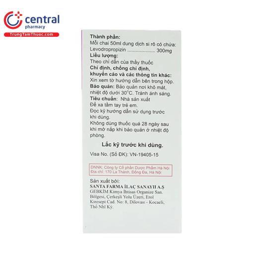 [CHÍNH HÃNG] Thuốc Pulmorest 50ml Santa giúp giảm ho hiệu quả