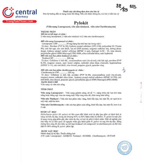 Thuốc Pylokit: Chỉ định, liều dùng và lưu ý sử dụng