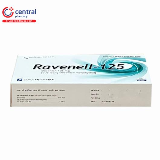 [CHÍNH HÃNG] Thuốc Ravenell-125 điều trị tăng áp lực động mạch phổi
