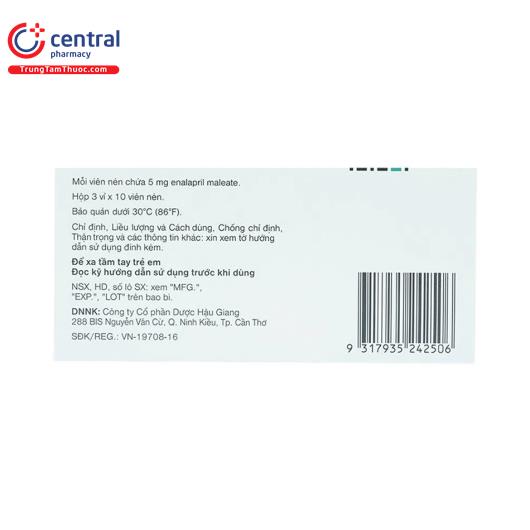 Thuốc Renitec 5mg (Hộp 30 viên): tác dụng, chỉ định, tương tác thuốc