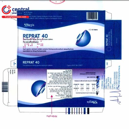 Thuốc Reprat 40mg: Chỉ định, liều dùng và lưu ý khi sử dụng
