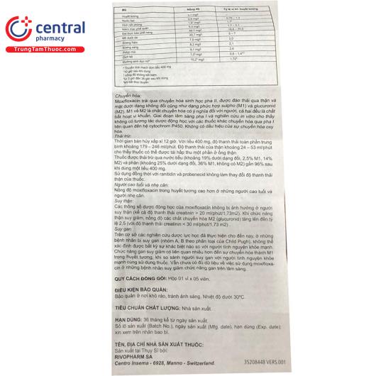 [CHÍNH HÃNG] Thuốc Rivomoxi 400mg điều trị viêm phổi, viêm xoang