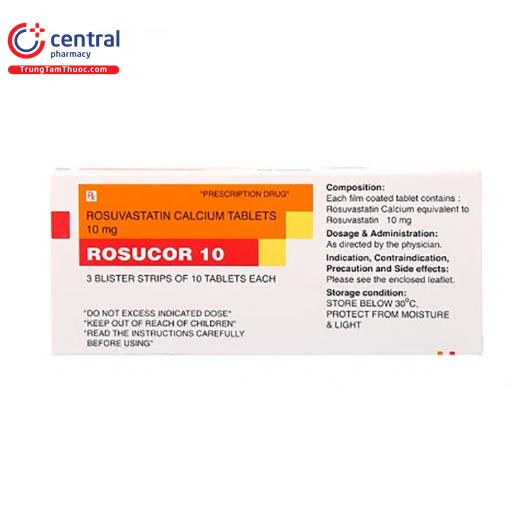 [CHÍNH HÃNG] Thuốc Rosucor 10 điều trị mỡ máu cao