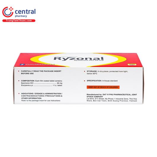 [CHÍNH HÃNG] Thuốc Ryzonal 50mg - Điều trị co cứng cơ khớp