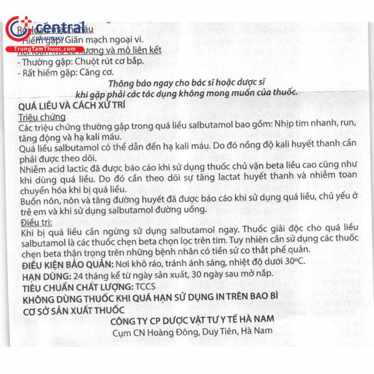 [CHÍNH HÃNG] Thuốc Sallet 2mg/5ml điều trị hen phế quản hiệu quả