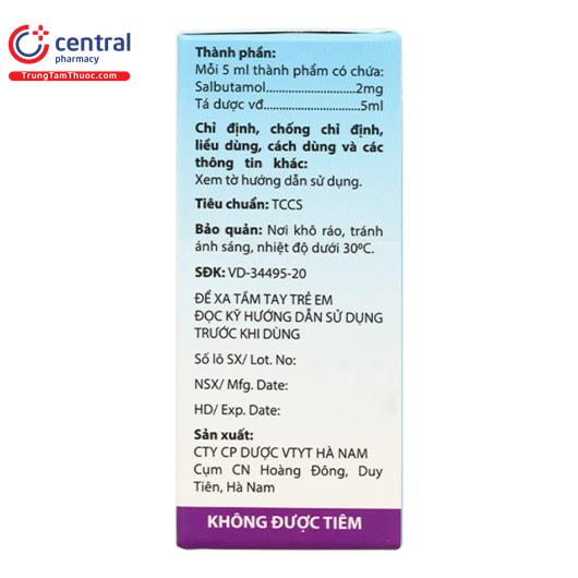 [CHÍNH HÃNG] Thuốc Sallet 2mg/5ml điều trị hen phế quản hiệu quả