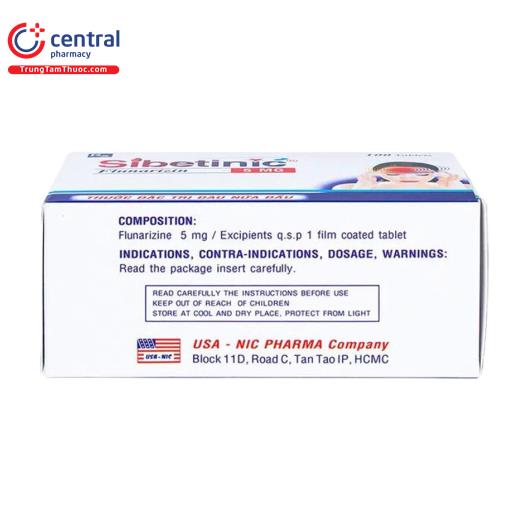 [CHÍNH HÃNG] Thuốc Sibetinic 5mg trị chóng mặt và phòng đau nửa đầu