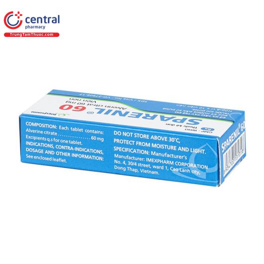 [CHÍNH HÃNG] Thuốc Sparenil 60 giảm các cơn đau do co thắt tiêu hóa