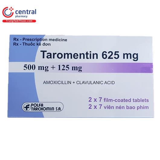 [CHÍNH HÃNG] Thuốc Taromentin 625mg - Thuốc chống nhiễm trùng hô hấp