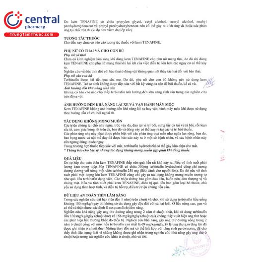 [CHÍNH HÃNG] Thuốc Tenafine cream 15g điều trị nấm da