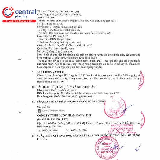 [CHÍNH HÃNG] Thuốc Toulalan 50mg điều trị triệu chứng dạ dày - ruột