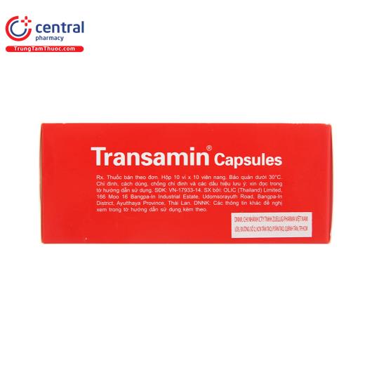 [CHÍNH HÃNG] Thuốc Transamin Capsuales 250mg ức chế tiêu fibrin huyết