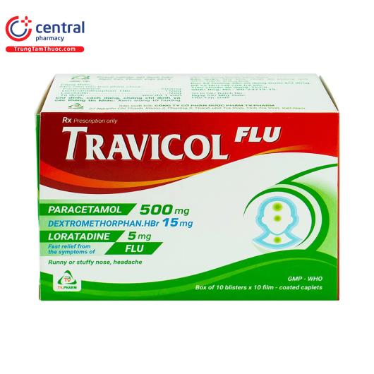 [CHÍNH HÃNG] Thuốc Travicol Flu giúp hạ sốt, giảm đau, giảm ho