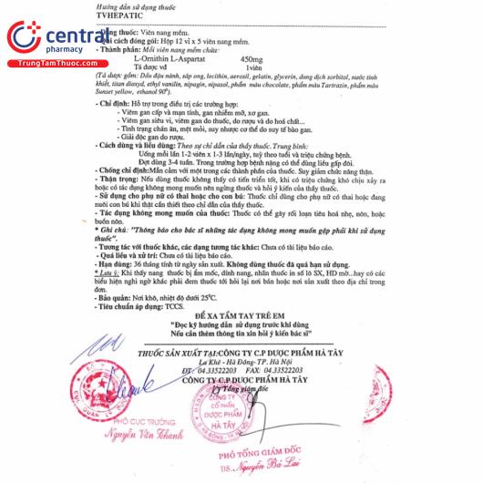 [CHÍNH HÃNG] Thuốc TVhepatic 450mg - Thuốc hỗ trợ chức năng gan