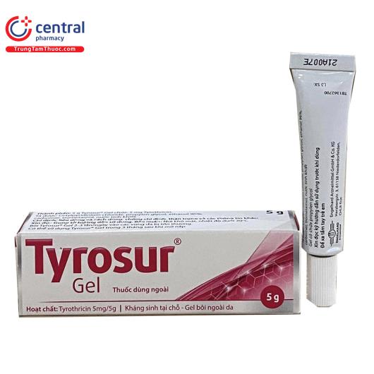 Thuốc Tyrosur Gel 5mg/5g điều trị, ngăn ngừa nhiễm khuẩn vết thương
