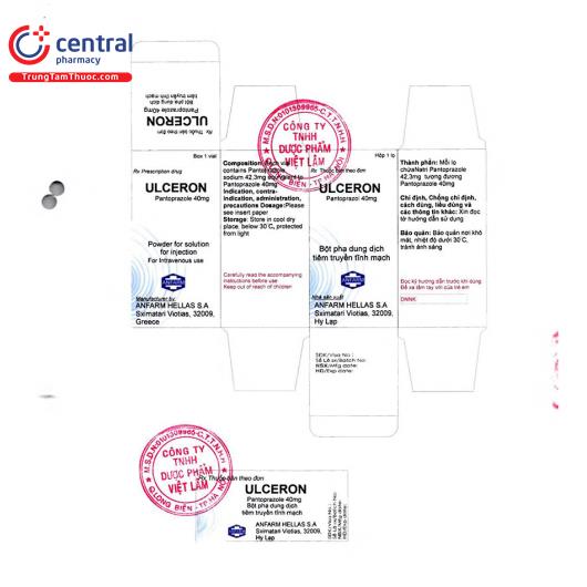 [CHÍNH HÃNG] Thuốc Ulceron điều trị trào ngược và loét dạ dày