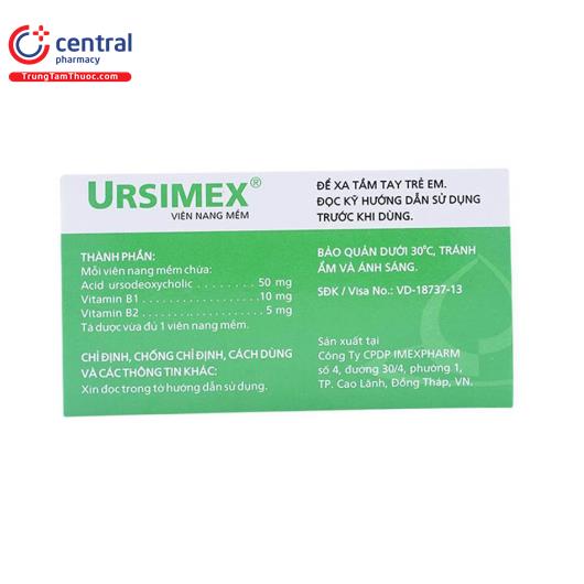 [CHÍNH HÃNG] Thuốc Ursimex điều trị các bệnh lý gan mật