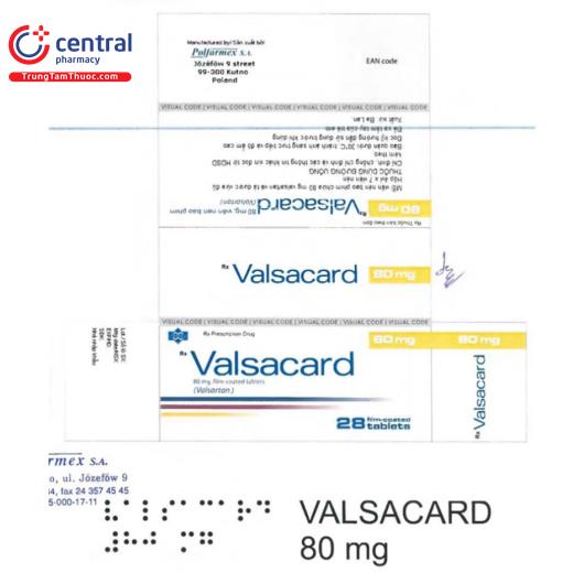 [CHÍNH HÃNG] Thuốc Valsacard 80mg - Điều trị cao huyết áp, suy tim