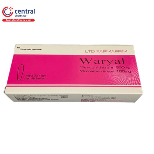 [CHÍNH HÃNG] Thuốc viên đặt Waryal điều trị tại chỗ viêm âm đạo