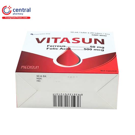 [CHÍNH HÃNG] Thuốc Vitasun 50mg (Medisun) bổ sung sắt và acid folic