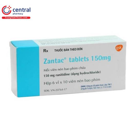 [CHÍNH HÃNG] Thuốc Zantac Tablets 150mg điều trị loét dạ dày tá tràng