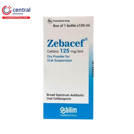 [CHÍNH HÃNG] Thuốc Zebacef 125mg/5ml điều trị nhiễm khuẩn hiệu quả