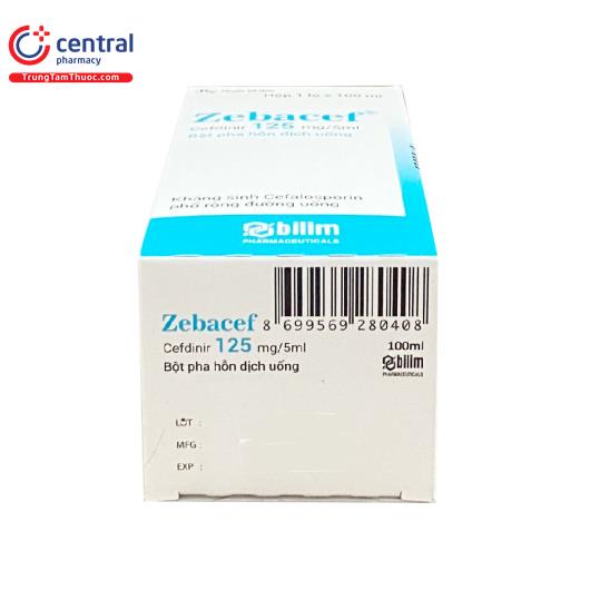 [CHÍNH HÃNG] Thuốc Zebacef 125mg/5ml điều trị nhiễm khuẩn hiệu quả