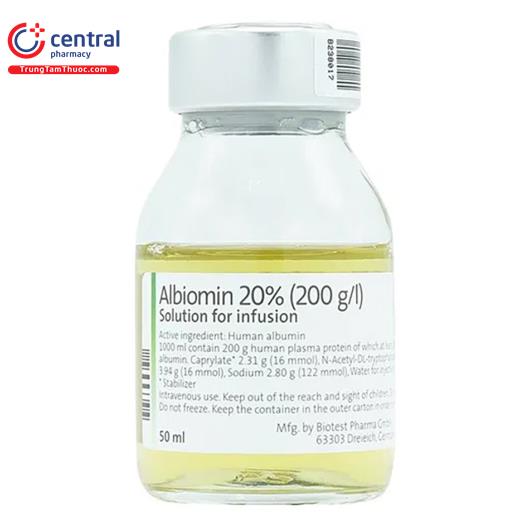 [CHÍNH HÃNG] Thuốc Albiomin 20% 50mL: Bổ sung albumin tức thì