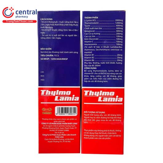 [CHÍNH HÃNG] Dung dịch Thylmo Lamia bổ sung dưỡng chất tăng đề kháng