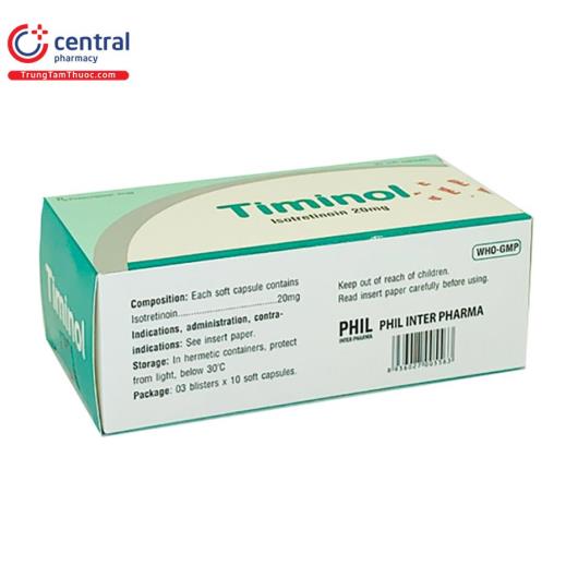 Thuốc trị mụn trứng cá Timinol: tác dụng, cách dùng, giá bán