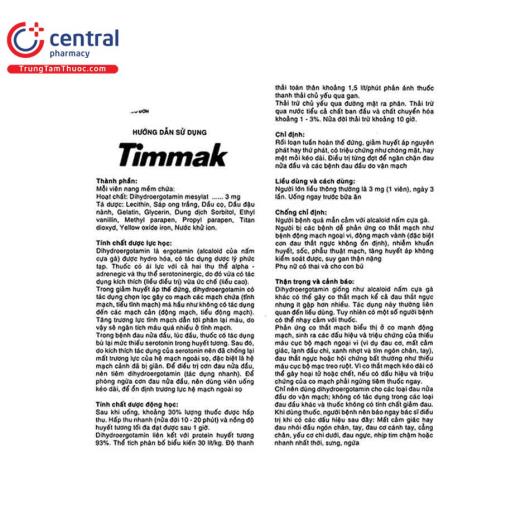 [CHÍNH HÃNG] Thuốc Timmak: hết nỗi lo đau nửa đầu, tụt huyết áp