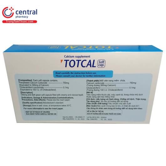 Thuốc Totcal Soft cap. - Thuốc điều trị loãng xương, còi xương