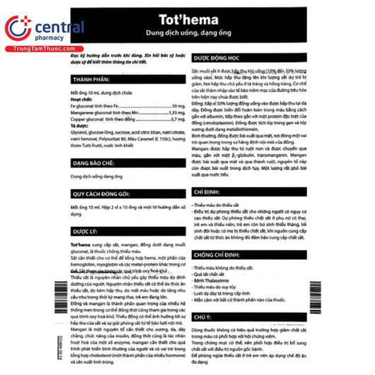 [CHÍNH HÃNG] Thuốc Tothema cung cấp và bổ sung khoáng chất hiệu quả