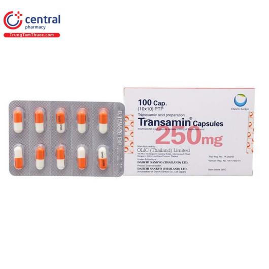 [CHÍNH HÃNG] Thuốc Transamin Capsuales 250mg ức chế tiêu fibrin huyết