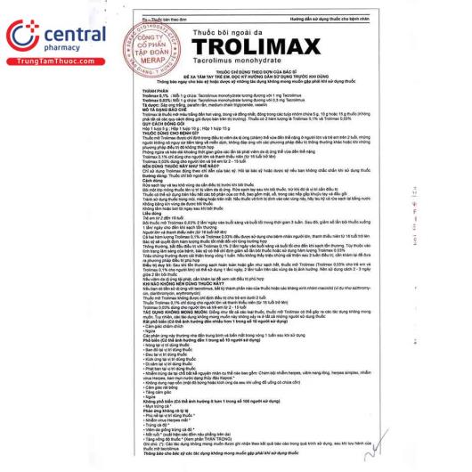 [CHÍNH HÃNG] Thuốc Trolimax 10g - Điều trị tràm, viêm da