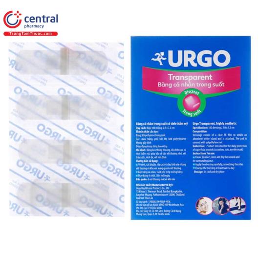 [CHÍNH HÃNG] Băng cá nhân trong suốt Urgo Transparent tiện lợi