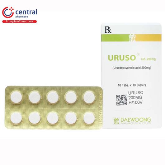 Thuốc Uruso 200mg hộp 100 viên, liều dùng, cách dùng