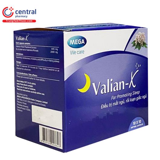 Thuốc Valian-X (Hộp 100 viên): Trị mất ngủ, lo âu, rối loạn giấc ngủ