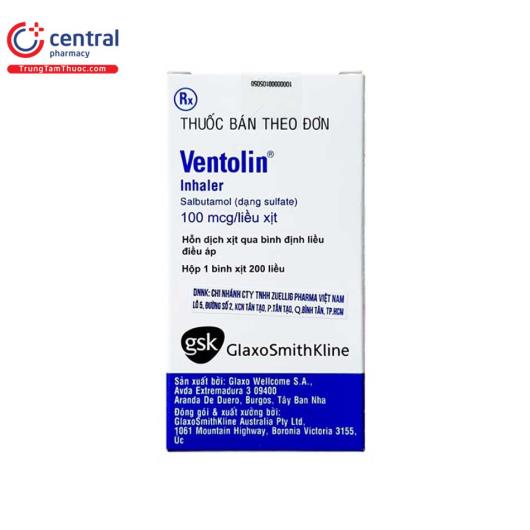 [CHÍNH HÃNG] Thuốc Ventolin Inhaler 100mcg: liều dùng, cách dùng, giá