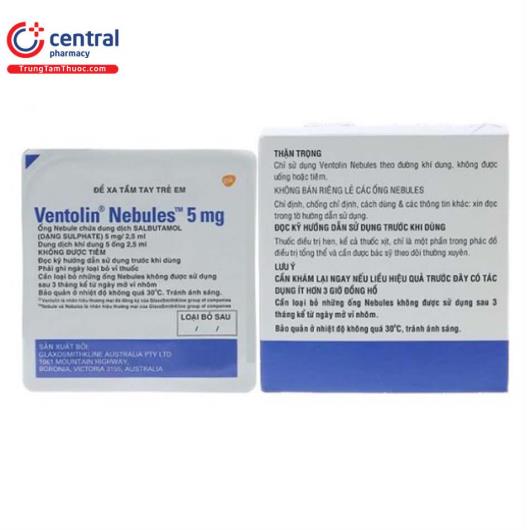 Thuốc Ventolin Nebules 5mg/2,5ml điều trị bệnh hen, viêm đường hô hấp