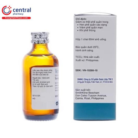 [CHÍNH HÃNG] Thuốc Ventolin Syrup Sugar-free 60ml: tác dụng