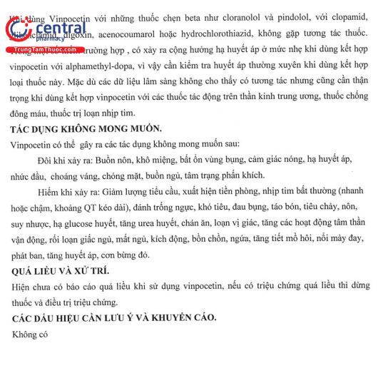 Thuốc Vicetin 10mg điều trị rối loạn mạch máu, tuần hoàn máu não