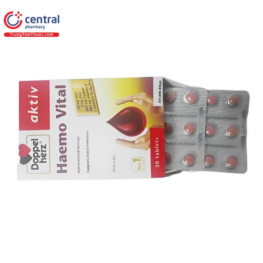 [CHÍNH HÃNG] Viên uống Haemo Vital Doppelherz Aktiv hỗ trợ bổ máu.