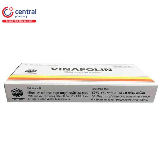 Thuốc Vinafolin (Ethinylestradiol 0,05mg): Cách dùng, liều dùng