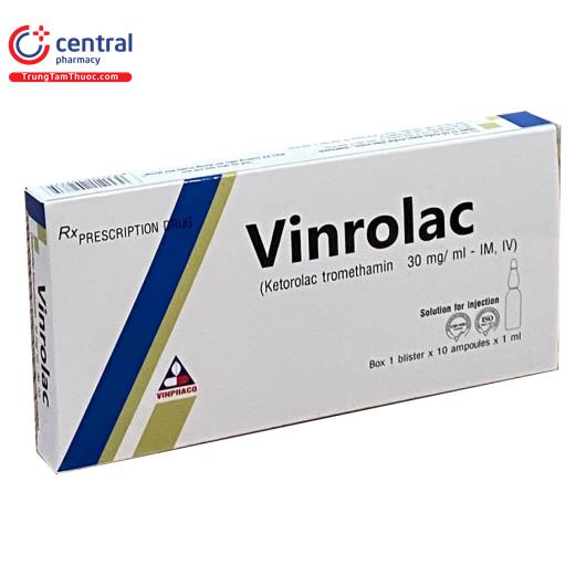 [CHÍNH HÃNG] Thuốc tiêm giảm đau Vinrolac 30mg/ml: chỉ định, giá bán