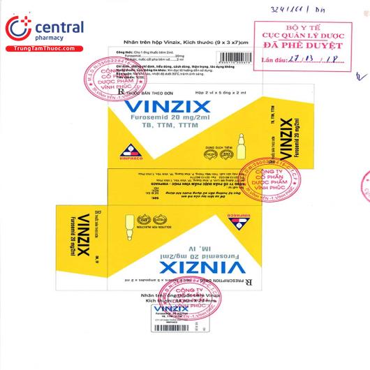 Thuốc Vinzix 20mg/2ml: Cách dùng – liều dùng, lưu ý khi sử dụng